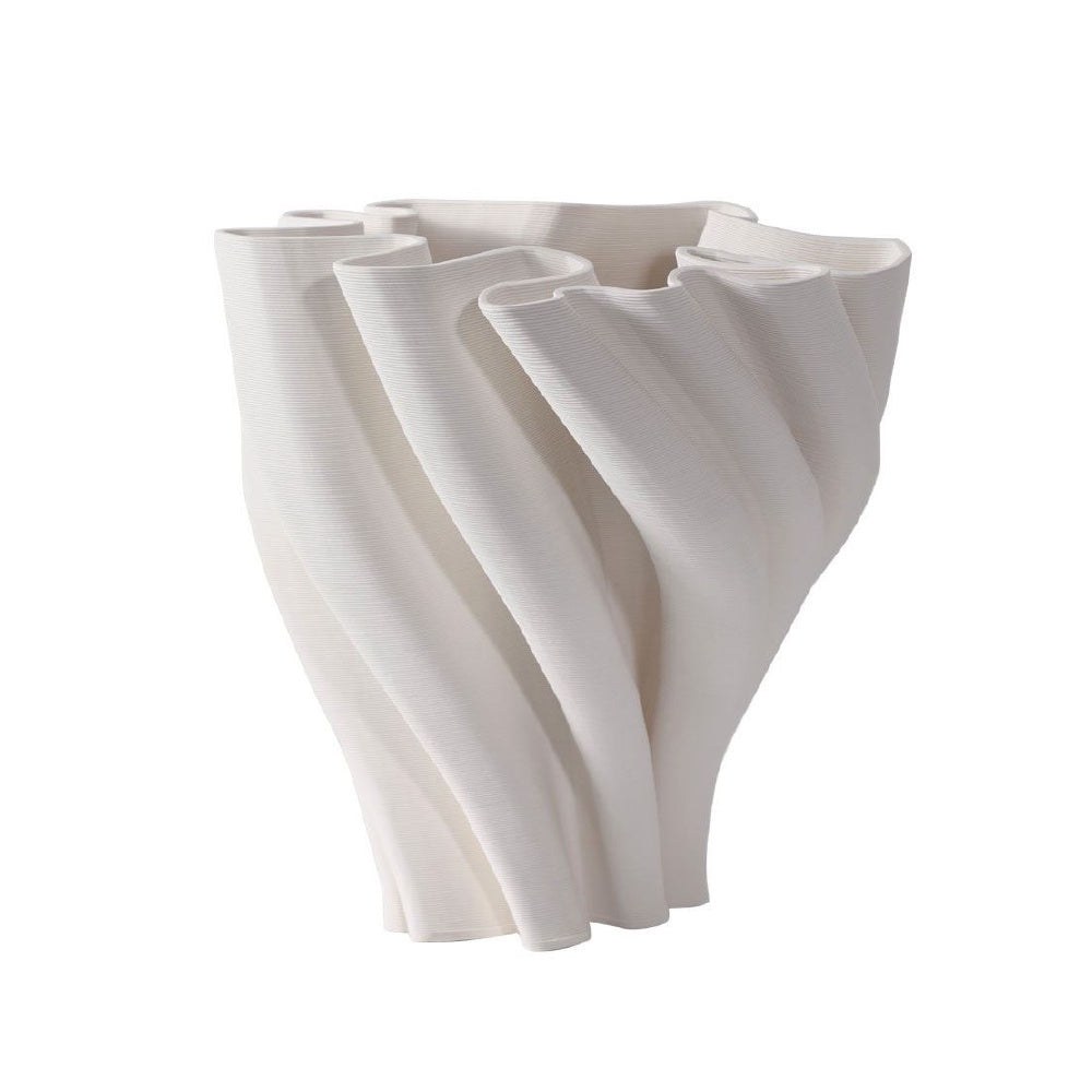 OffWhite Ceramic Organic Shaped Vase 3D102607W06