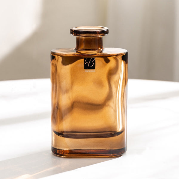 Amber Glass Vase - Square SHCE1383007
