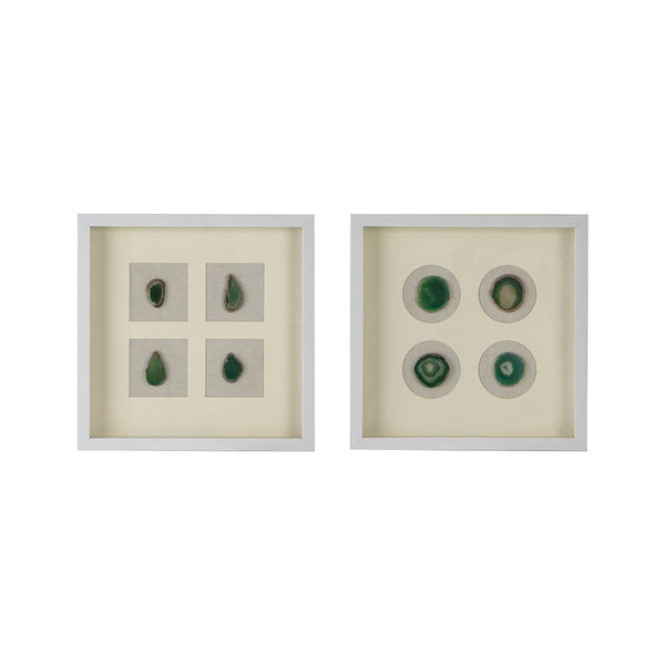 Set of 2 Framed Agate Shadow Box Wall Art 82896